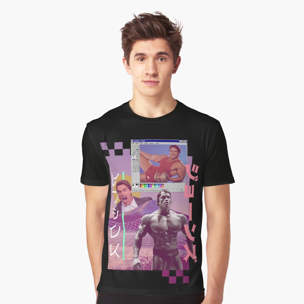 "Arnold Schwarzenegger 80s Vaporware Meme Aesthetic Retro " Poster for ...