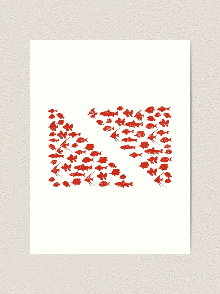 "Distressed Dive Flag Sea Life Scuba Diving graphic" Art Print by banwa ...