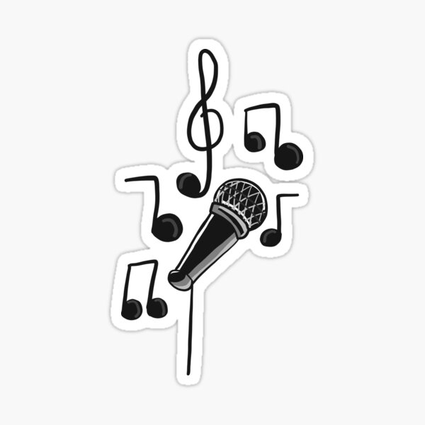 "Mircophone " Sticker by JuliaPoult | Redbubble
