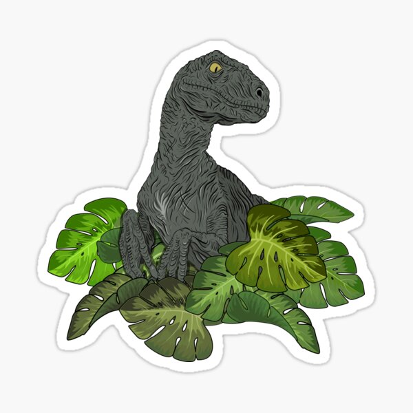 "Cute Raptor in the jungle" Sticker by wetchickenlip | Redbubble