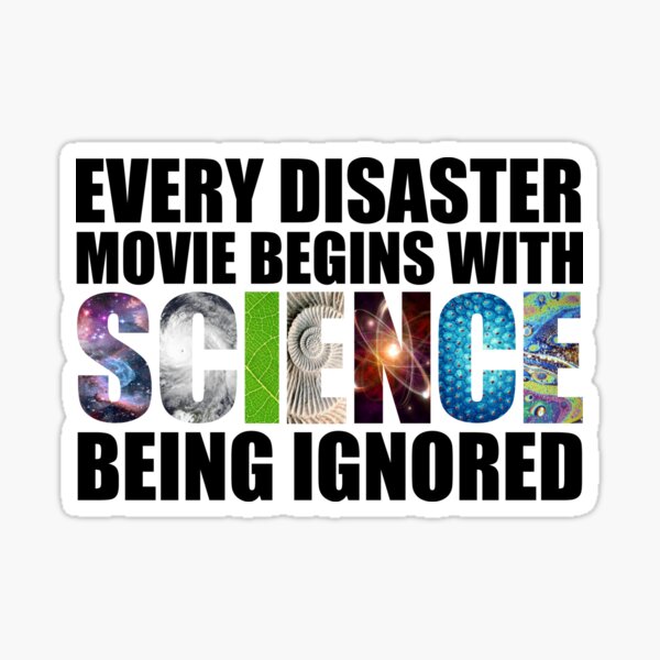 "Science Disaster Movie" Sticker for Sale by randilynn18 | Redbubble