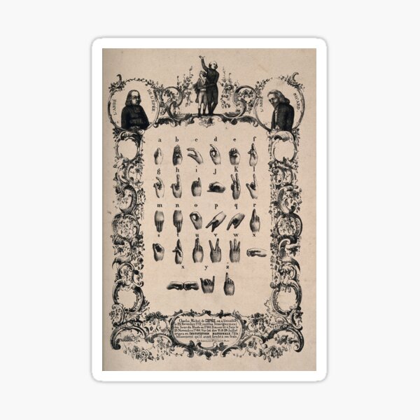 "Vintage sign language print" Sticker for Sale by leeannelowe | Redbubble