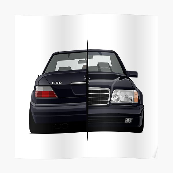 Home & Living Wall Hangings POSTER Mercedes 200E W124 Vector Art etna ...
