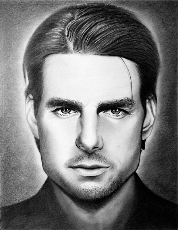 "Tom Cruise Charcoal & Pencil drawing" by wenqingzaldivar | Redbubble