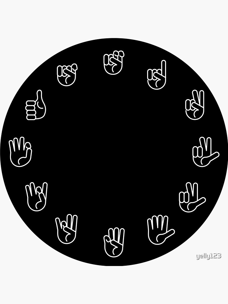 "American Sign Language Clock" Sticker by yelly123 | Redbubble