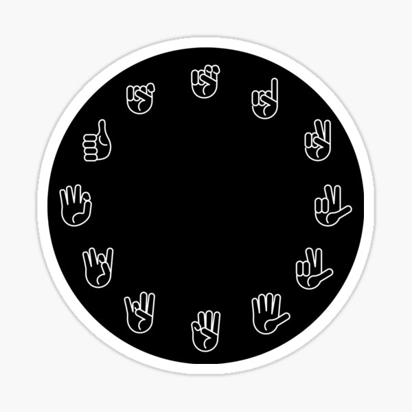 "American Sign Language Clock" Sticker by yelly123 | Redbubble