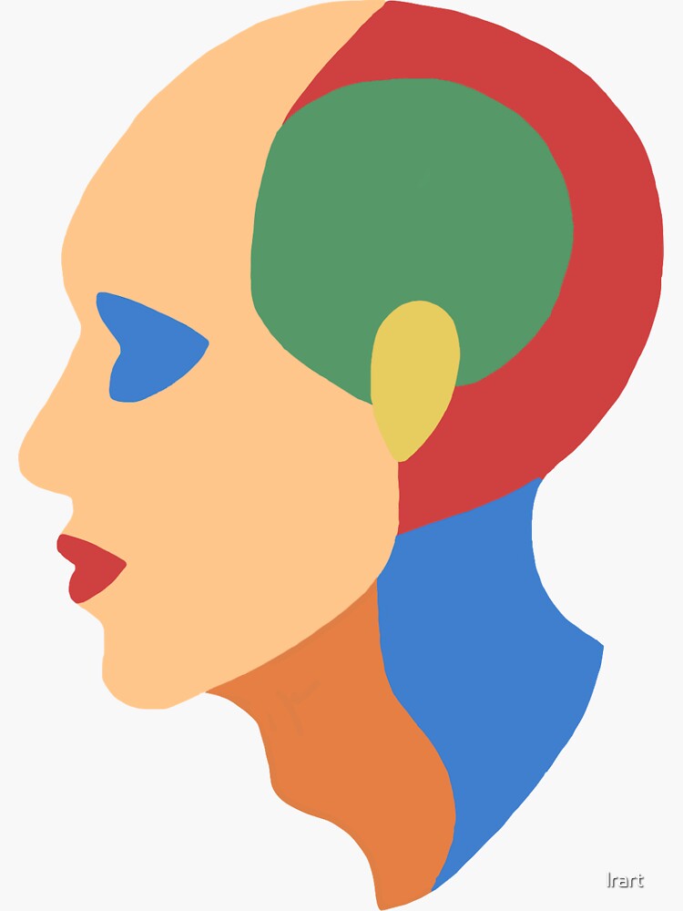 "COLOR BLOCK FACE" Sticker by lrart | Redbubble