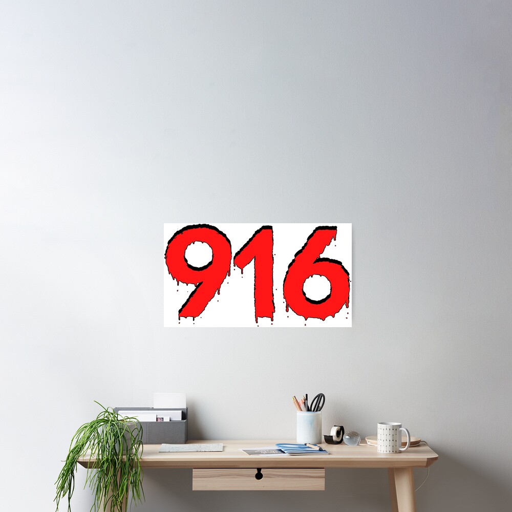 "916 Area Code - Red" Poster by sicksticksco | Redbubble