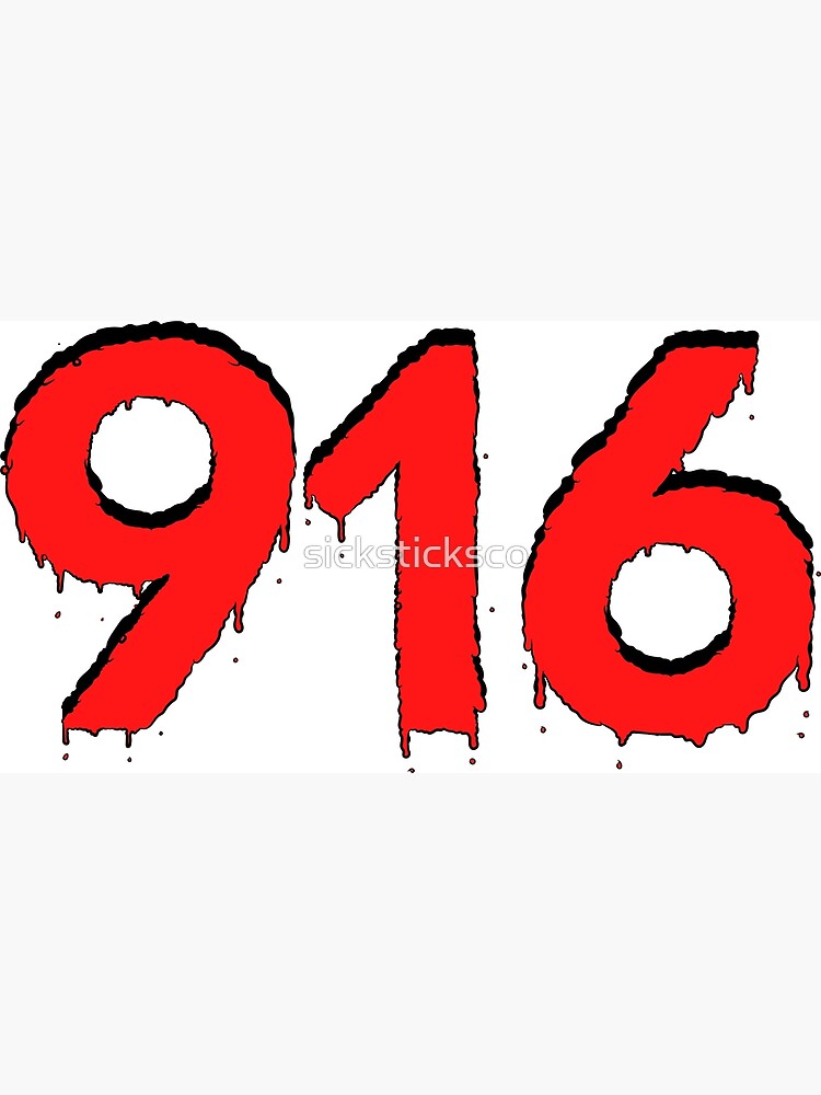 "916 Area Code - Red" Poster by sicksticksco | Redbubble