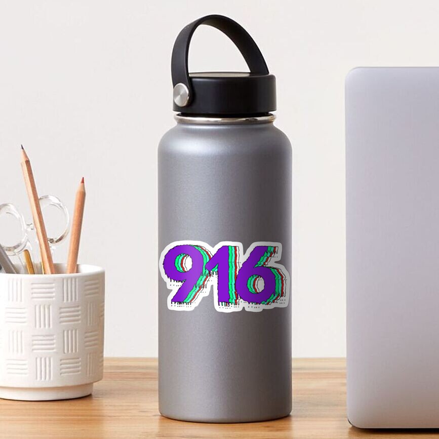 "916 Area Code - MultiColor" Sticker for Sale by sicksticksco | Redbubble