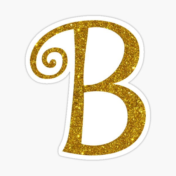 "Monogram Letter B, Golden Glitter Foil" Sticker for Sale by ...