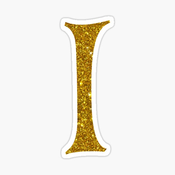 "Monogram Letter I, Golden Glitter Foil, Alphabet Initials" Sticker for ...