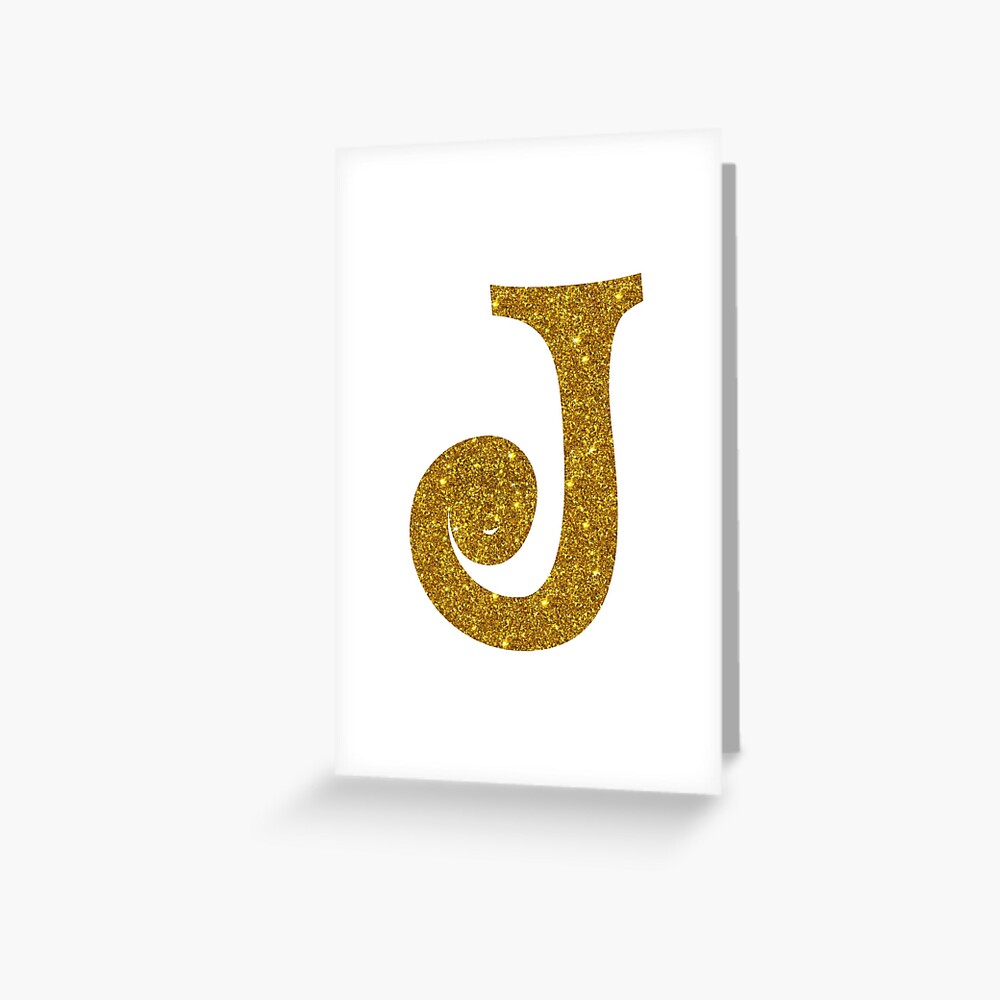 "Monogram Letter J, Golden Glitter Foil, Alphabet Initials" Greeting ...