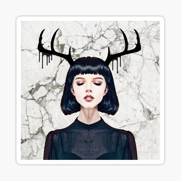 "Fawn Siren Drip" Sticker by vinpez | Redbubble