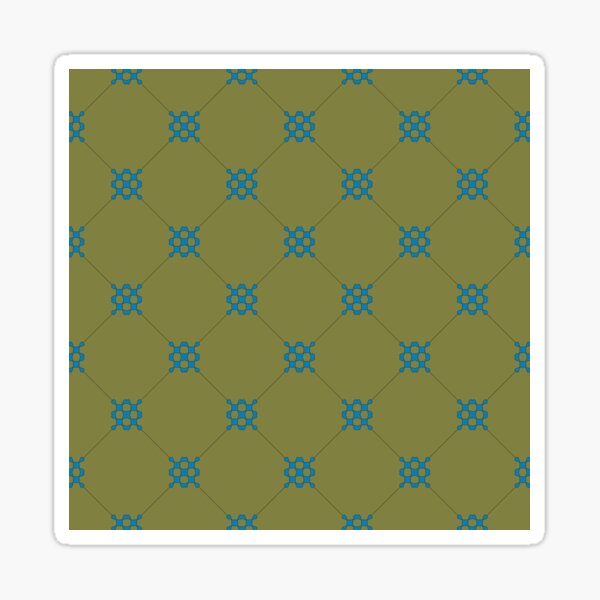 "Diamond pattern on dark olive green background with interlocking teal ...