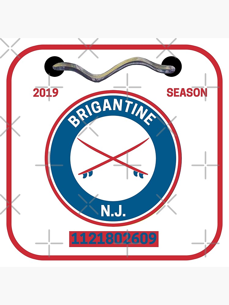 "Brigantine New Jersey Beach Badge" Art Print by fearcity | Redbubble