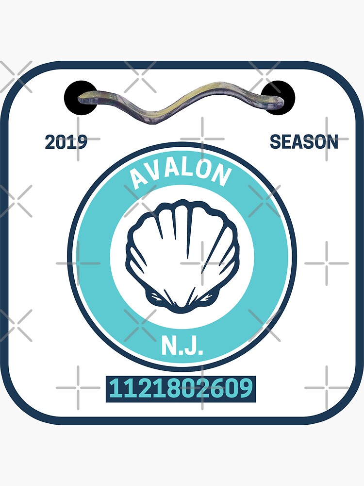 "Avalon New Jersey Beach Badge" Sticker by fearcity | Redbubble