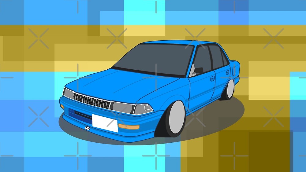 "Modified Toyota Corolla AE92 Sedan" by vip-300 | Redbubble