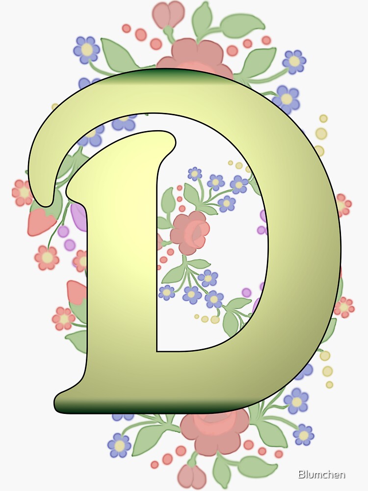 " Letter D" Sticker by Blumchen | Redbubble