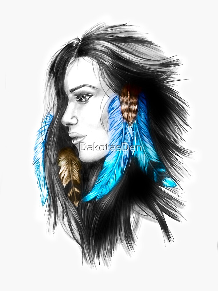 "Native American Huntress *Classic*" Sticker for Sale by DakotasDen ...