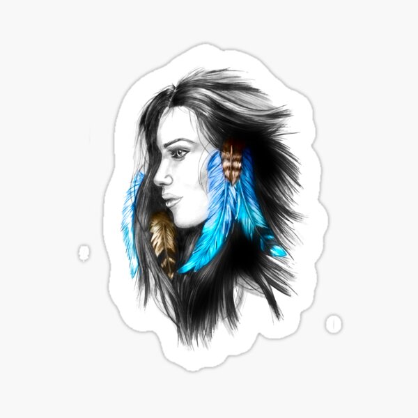 "Native American Huntress *Classic*" Sticker for Sale by DakotasDen ...