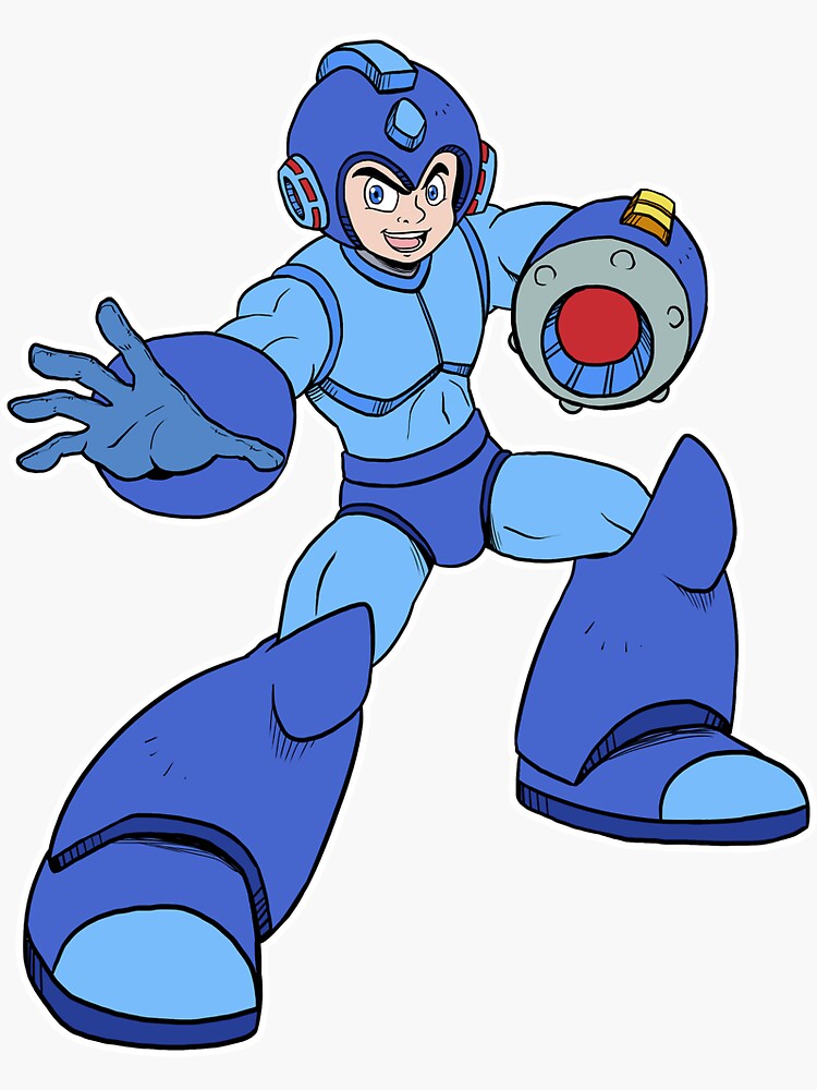 "RUBY SPEARS MEGA MAN" Sticker for Sale by IanDimas | Redbubble