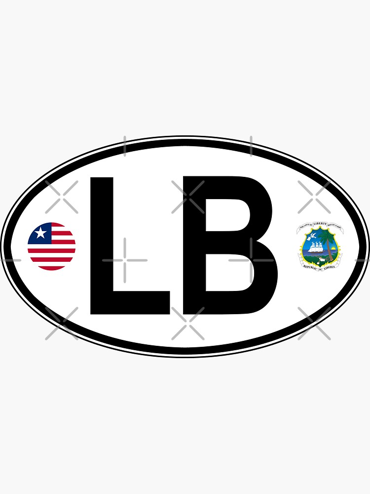 "Liberia Oval Country Code Decal" Sticker by rogue-design | Redbubble