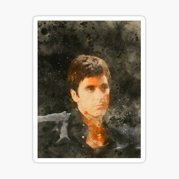 "Al Pacino painted art" Sticker by TwoRabbits | Redbubble