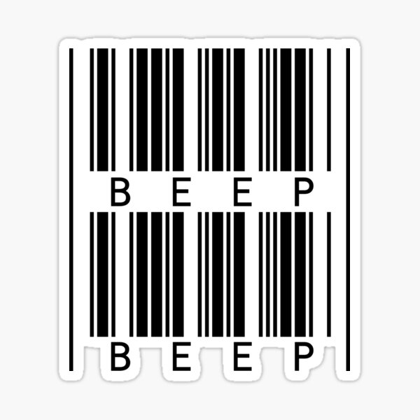 "BEEP BEEP BARCODE" Sticker by Harlake | Redbubble