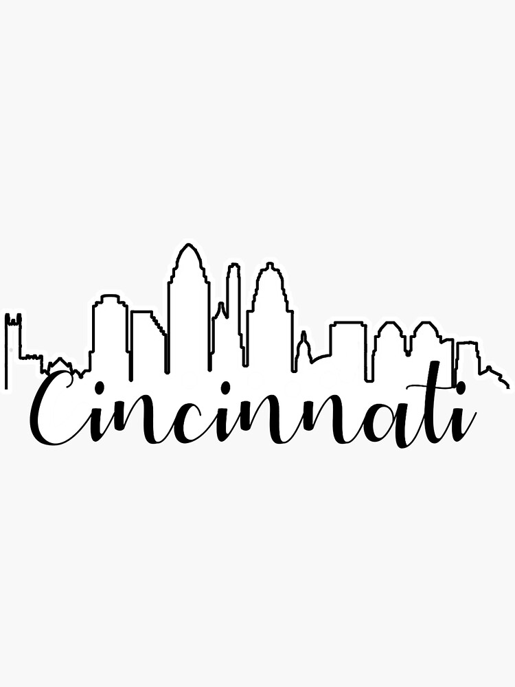 "Cincinnati Skyline Sticker" Sticker for Sale by nicolerogge | Redbubble