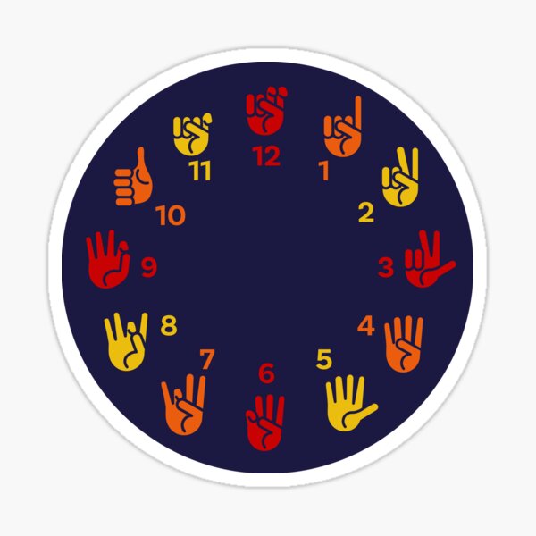 "American Sign Language Clock" Sticker for Sale by yelly123 | Redbubble