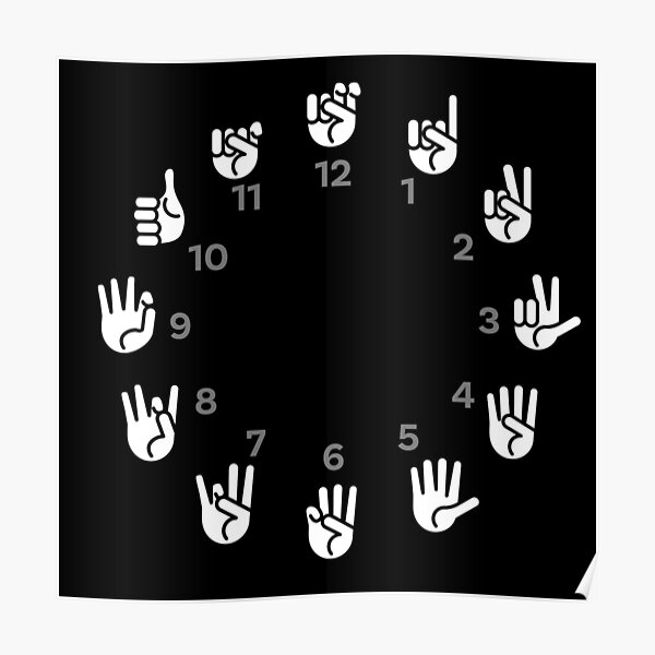 "Sign Language Clock" Poster for Sale by yelly123 | Redbubble