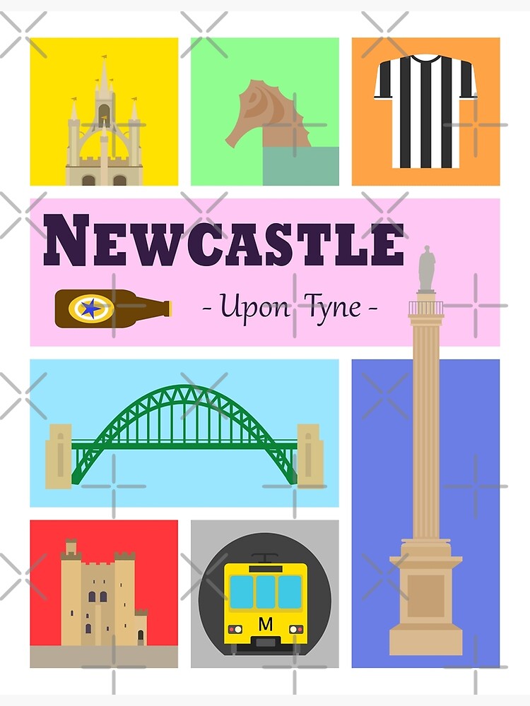 "Newcastle upon Tyne" Poster for Sale by Charlie Care | Redbubble