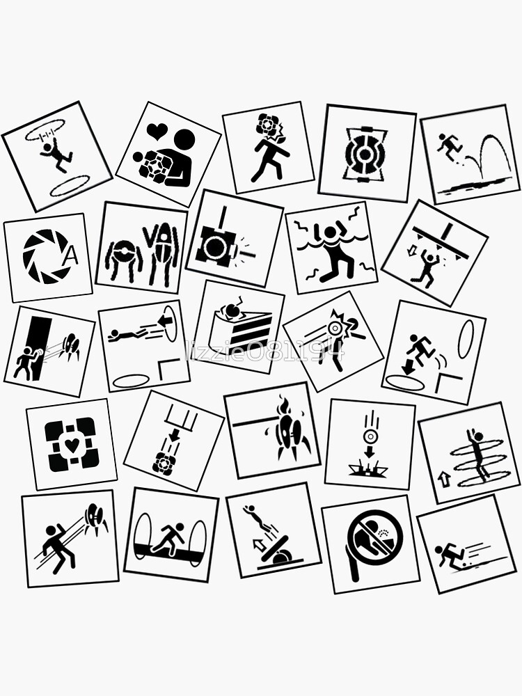 "Portal 2 symbols" Sticker for Sale by lizzie081194 | Redbubble