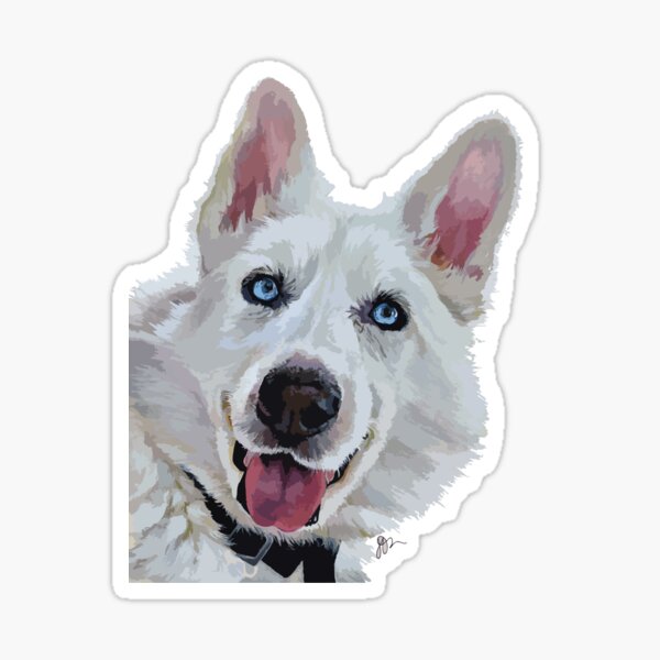 "White Husky - Digital no background" Sticker for Sale by ...