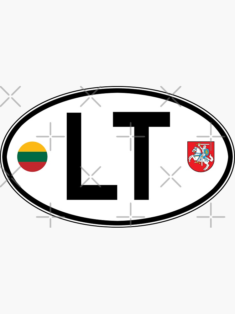 "Lithuania Oval Country Code Decal" Sticker for Sale by rogue-design ...