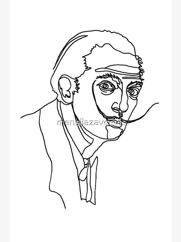 Dalí, one line drawing Premium Matte Vertical Poster sold by Sandra ...