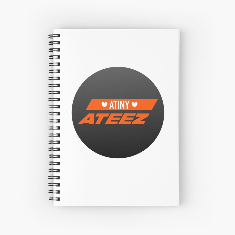 "ATEEZ Logo Atiny Fan Design " Spiral Notebook for Sale by M3G4MERCH ...