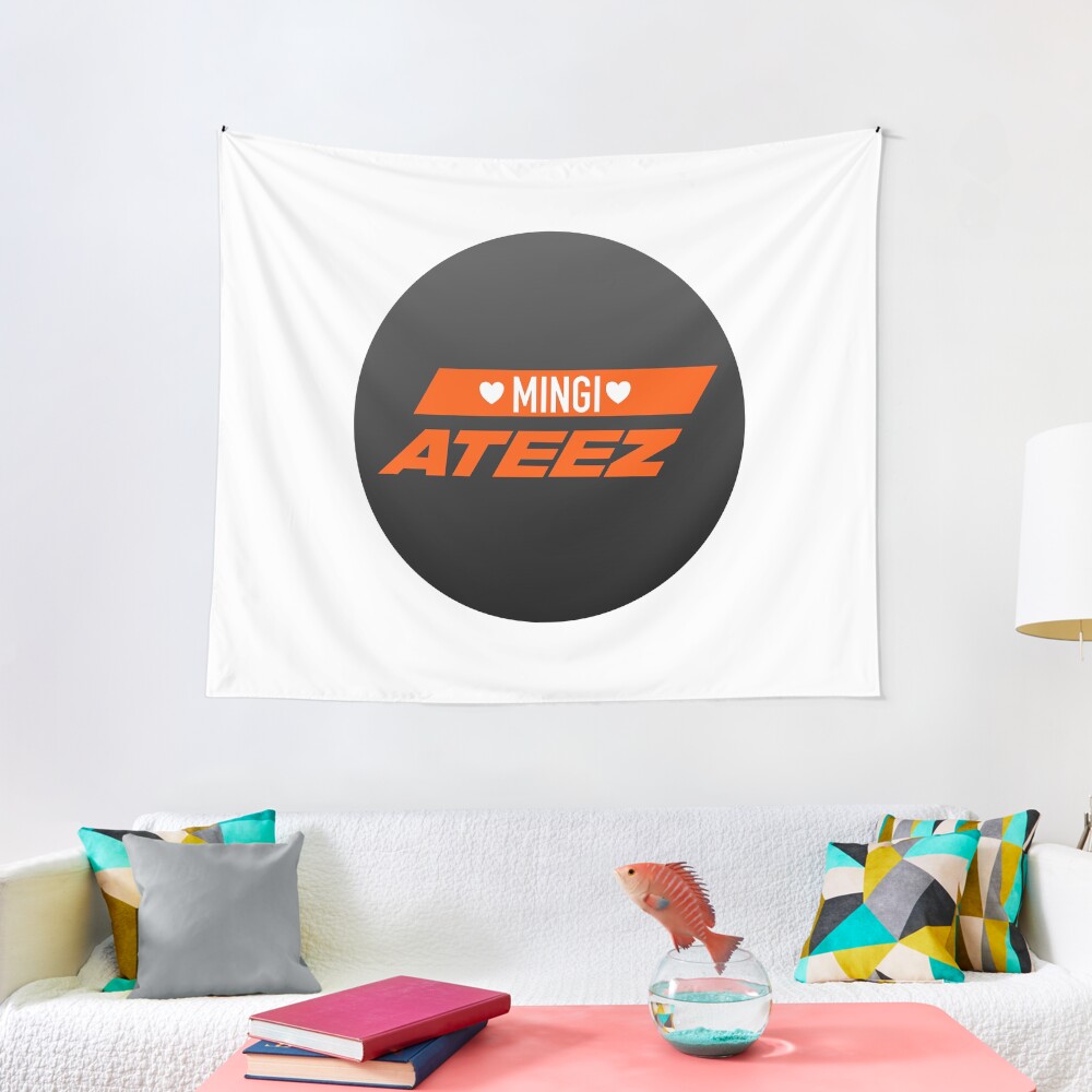 "ATEEZ Song Mingi Logo Atiny Fan Design " Tapestry for Sale by ...