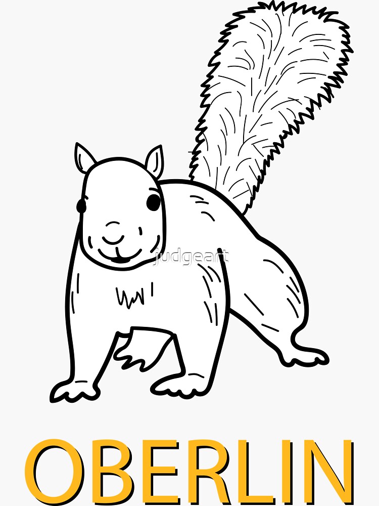"Cute Oberlin White Squirrel" Sticker for Sale by judgeart | Redbubble