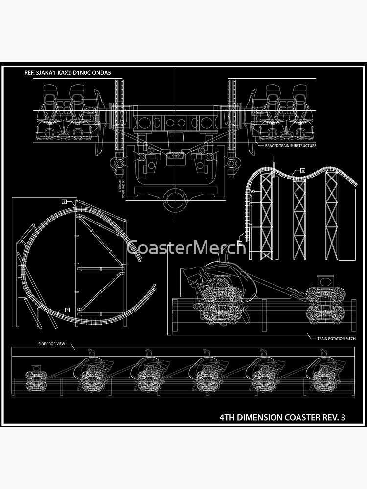 Arrow/S&S 4 Dimensional Coaster Blueprint Premium Matte Vertical Poster ...