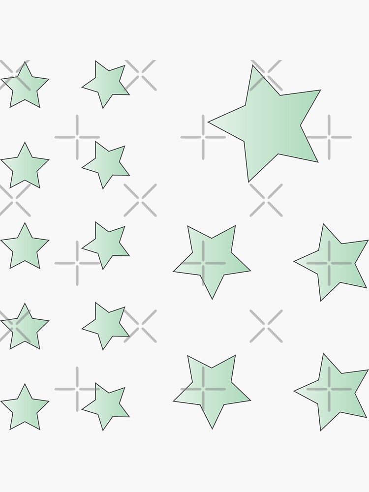 "Light Green Pastel Star Sticker Pack" Sticker for Sale by The-Goods ...