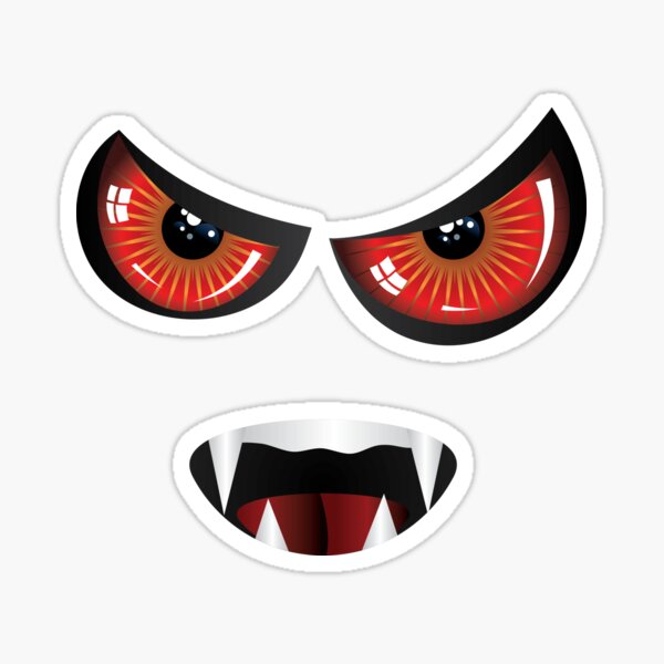 "Evil face with red eyes" Sticker for Sale by AnnArtshock | Redbubble
