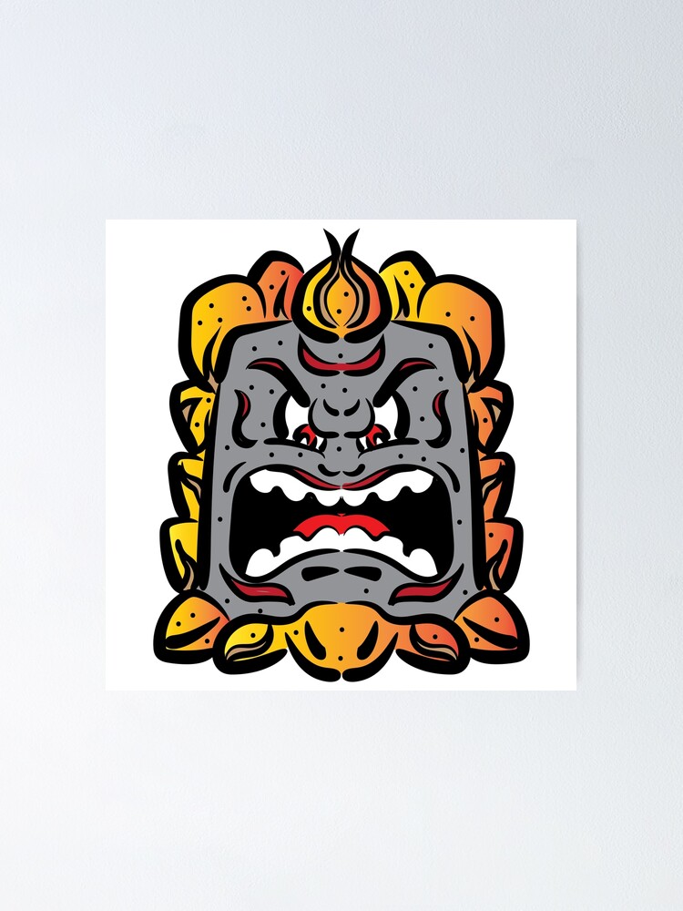 "angry stone with face" Poster for Sale by desmondlow1801 | Redbubble