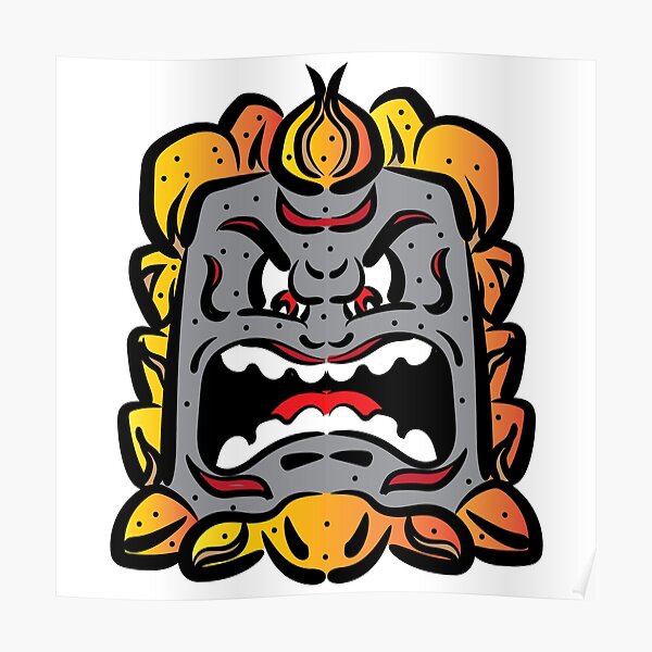 "angry stone with face" Poster for Sale by desmondlow1801 | Redbubble