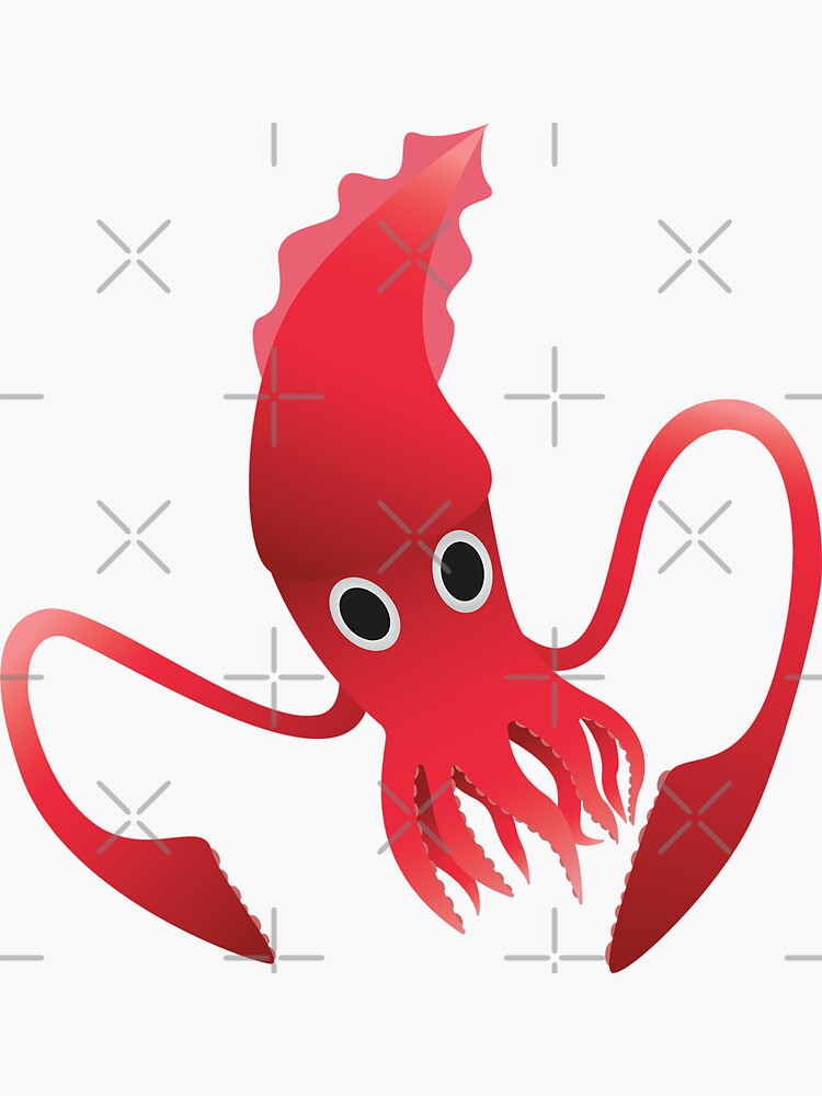 "Red Squid" Sticker for Sale by TheArtArmature | Redbubble