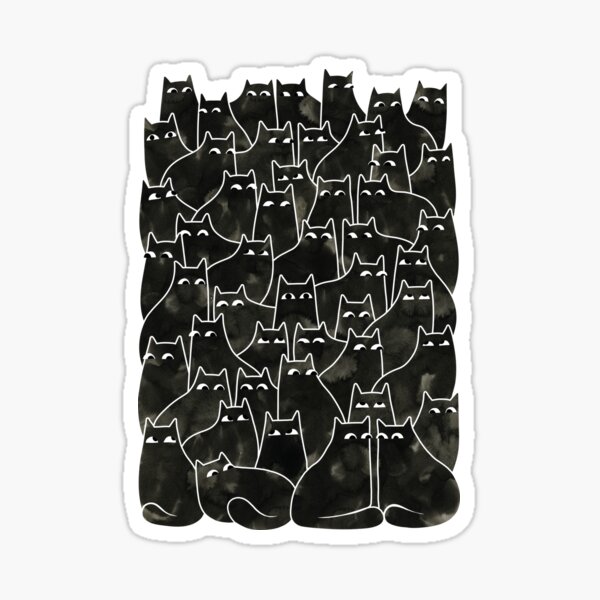 "Suspicious Cats" Sticker for Sale by littleclyde | Redbubble