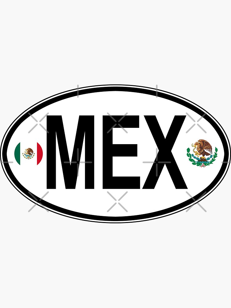 "Mexico Oval Country Code Decal" Sticker for Sale by rogue-design ...