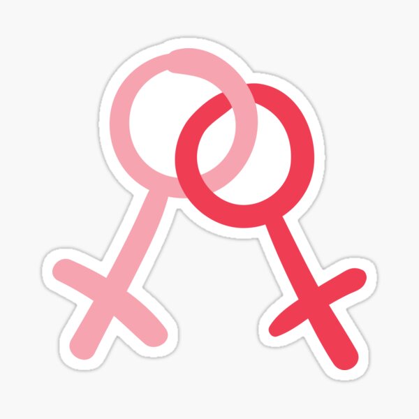 "Double female symbol - hand drawn illustration" Sticker by snja ...