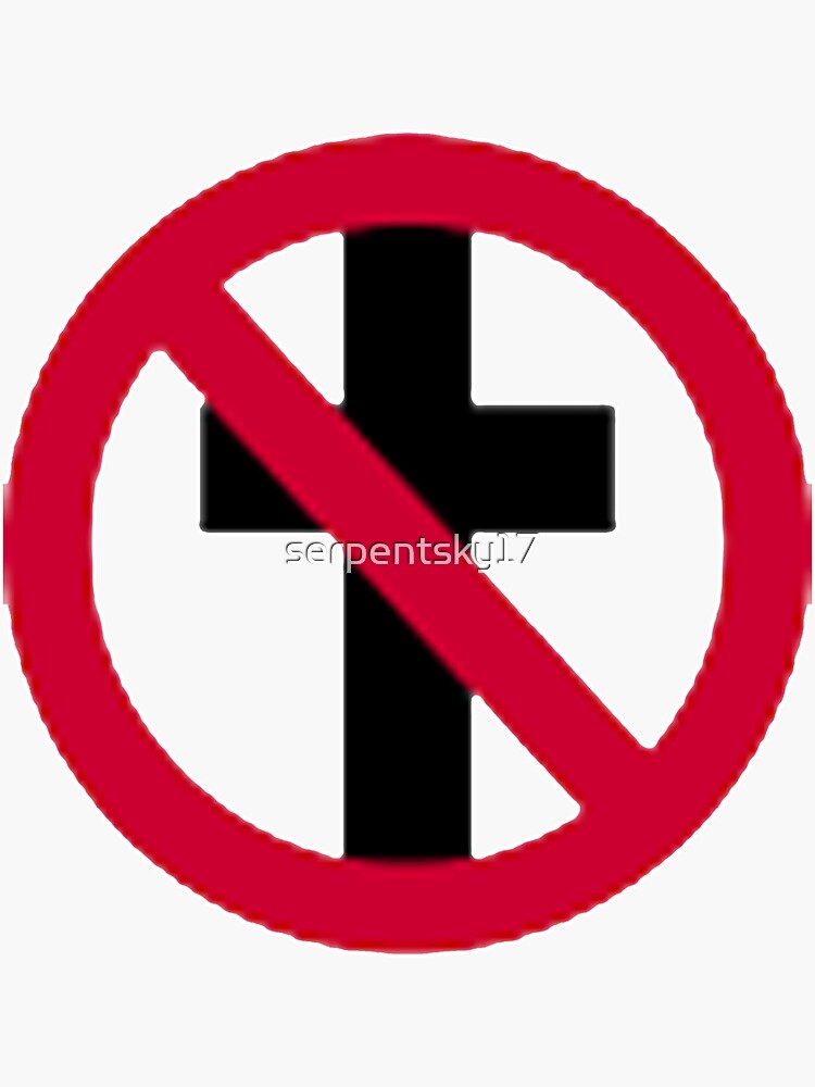 Pegatina «No cruz cristiana» de serpentsky17 | Redbubble